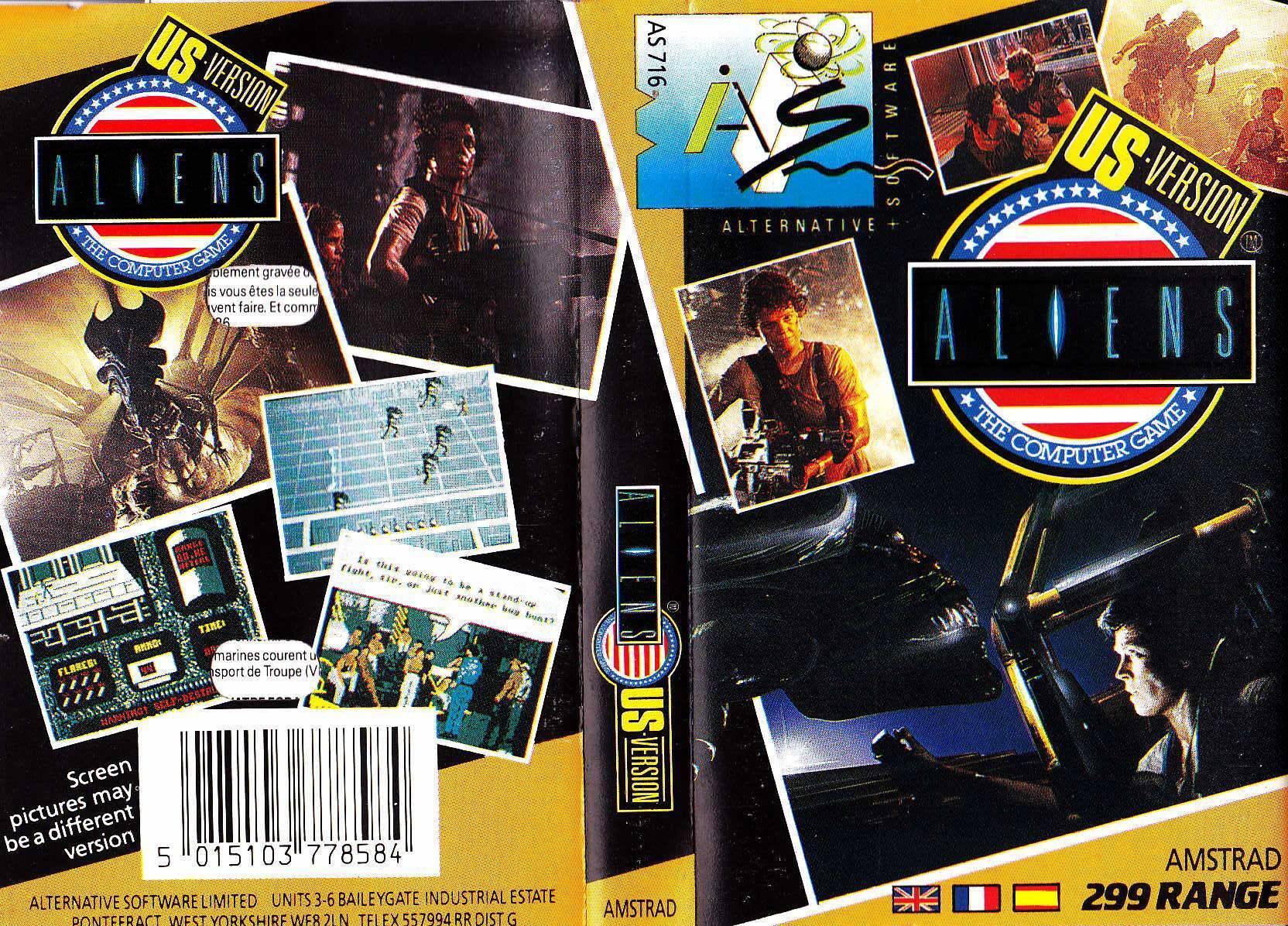 CPCRULEZ > AMSTRAD CPC > GAMESLIST > ALIENS: THE COMPUTER GAME (VERSION US) (c) ELECTRIC DREAMS ...
