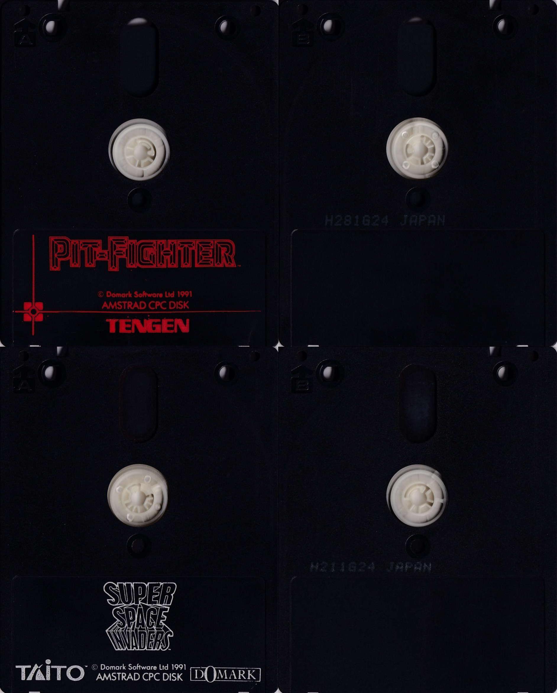 CPCRULEZ > AMSTRAD CPC > GAMESLIST > COMPILATION: PIT-FIGHTER+SUPER SPACE INVADERS (c) DOMARK